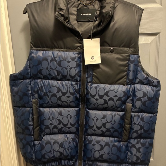 Coach | Jackets & Coats | Coach Black And Blue Mens Vest | Poshmark